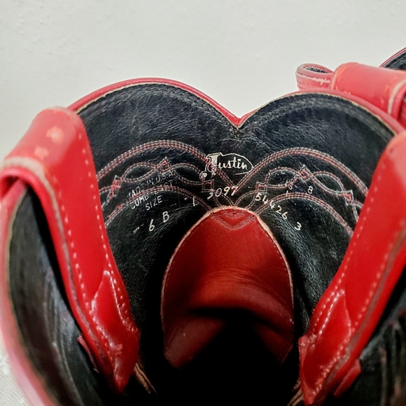 Justin Boots | Shoes | Justin Red Roper Lizard Skin Cowboy Boots Sz 6 ...